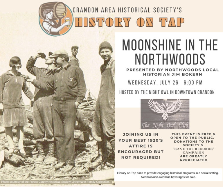 History on Tap to feature Moonshine in the Northwoods – Crandon Area ...